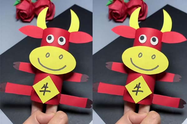 Paper roll ox craft idea for kids - DIY ART PINS
