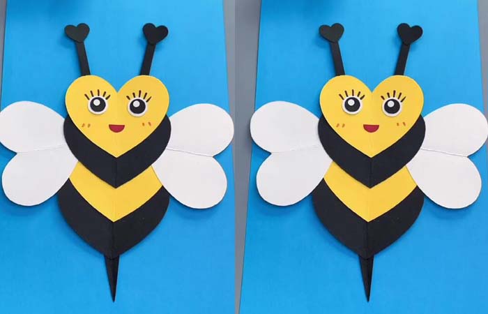 Cute paper bee craft tutorial for kids - DIY ART PINS