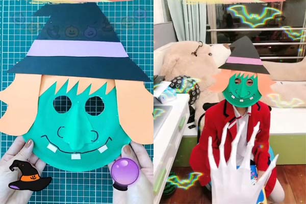 How to make a paper Halloween witch mask? - DIY ART PINS